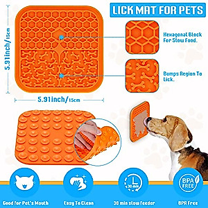 MooonGem 3 PCS Slow Feeder Dog Bowls, Lick Mat for Dogs, Dog Slow Feeder Insert with Strong Suction for Large Medium Small Dogs Cats, Dog Licking Pad, Puzzle Feeding Bowl Mat for Pets