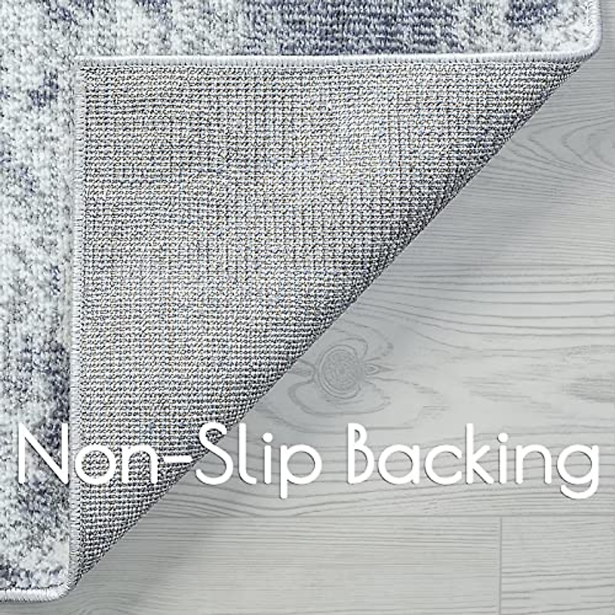 COZYLOOM Modern Rug 5' 3" x 7' 3" Indoor Abstract Area Rug Grey Distressed Floor Cover Indoor Accent Rug Low Profile Non-Shedding Throw Carpet for Living Room Bedroom Home Office Non Slip Floor Carpet