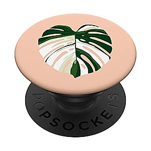 Tropical green plant monstera deliciosa variegata leaf PopSockets PopGrip: Swappable Grip for Phones & Tablets