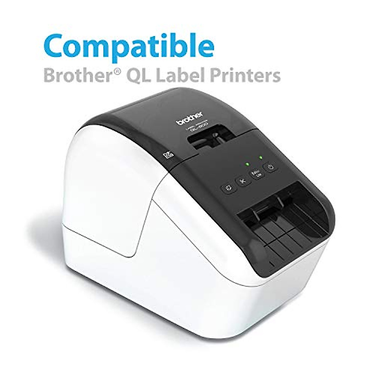 Buhbo Compatible Refill Replacement Label for Brother DK-1209 2-3/7" x 1-1/7" Small Address and Barcode (8 Pack / 800 Labels Per Roll)