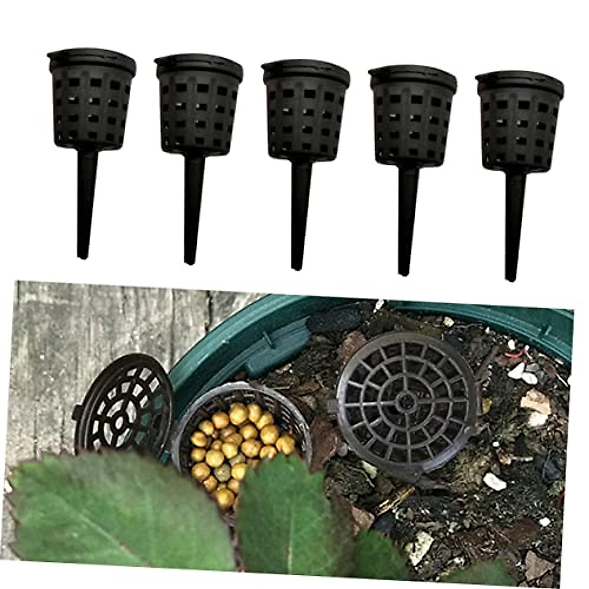YARNOW 50pcs Garden Pot with Grow Lid Bonsai Fertiliser Orchid Cover Baskets Portable Container Holder Plastic Potted Propagation Rooting for Flower Basket Fertilizer Plant