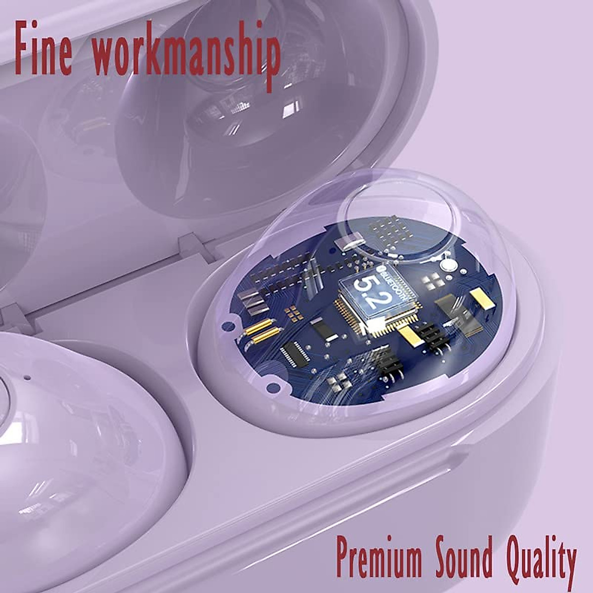 Purple Smallest Invisible Earbuds Hidden For Work Wireless Bluetooth Micro Sleep Mini Small Tiny Earbuds For Small Ears Invisible Earbud Small Ear Buds Cute Noise Cancelling Earbud Sleepping Bud