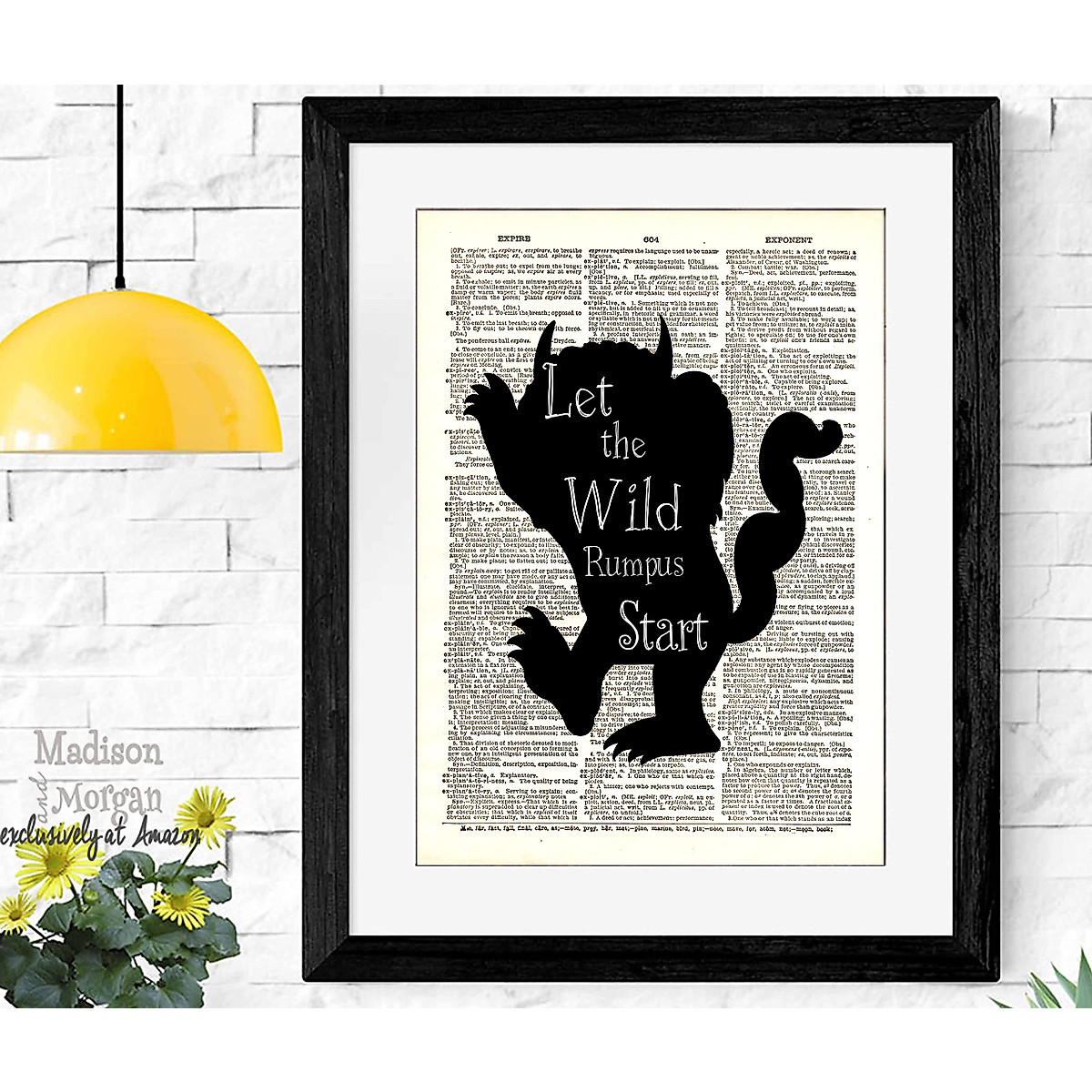 Wild Things - Decor - 4 piece set - Dictionary Art Print Quotes and Sayings Print - UNFRAMED 8 X 10 inches