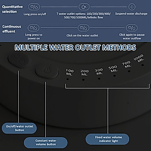 5 Gallon Water Dispenser, Desktop Water Dispenser Countertop Water Pump Electric, Portable Water Dispenser USB-C Charging for Indoor Outdoor Using - Black