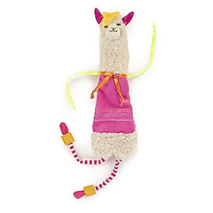 SmartyKat Leggy Llama Kicker Plush Catnip Cat Toy - White/Pink, One Size