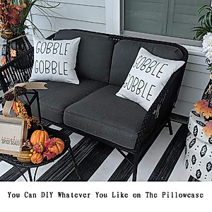 8-Pack 100% Cotton Comfortable Solid DIY Decorative Throw Pillow Case for Christmas Halloween Couch Sofa (4-Pack Black and 4-Pack White)