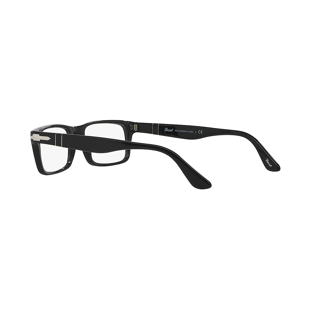 Persol PO3050V Rectangular Prescription Eyewear Frames, Black/Demo Lens, 55 mm