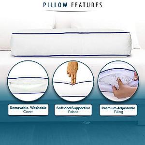 Nature's Guest Adjustable Cervical Neck Roll Bolster Pillow, Better Than Memory Foam Pillow, Neck Pillow for Sleeping, Cervical Cylinder Pillow for Spine Back, Neck Pain, Travel Pillow Leg Bed Pillow
