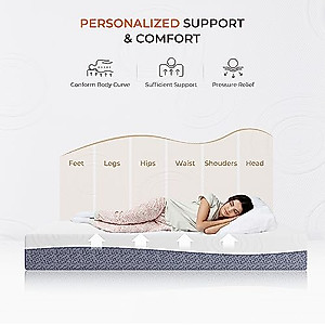 Sweetnight King Mattress, 12 Inch Gel Bamboo Charcoal Memory Foam Mattress for Cooling Sleep & Pressure Relief, Plush Foam Mattress with Motion Isolation, Mattress in a Box, Luna,Gray/White