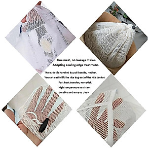 Rice Steamer Bag, Barrel Steamer Bag, Rice Cooker Net, Non-Stick Rice Bag, Rice Net, Reusable Home or Commercial Rice Steamer Bag