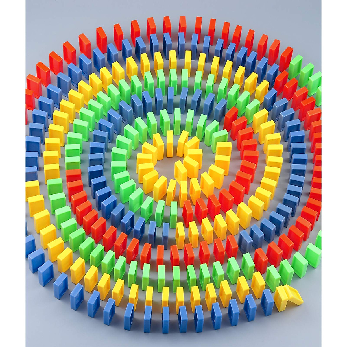 Tucimibo Dominoes Set Plastic STEAM Building and Stacking Bulk Toys Starter Kit Colorful Chain Reaction Toppling Blocks Educational Racing Tile Games 100 Pcs