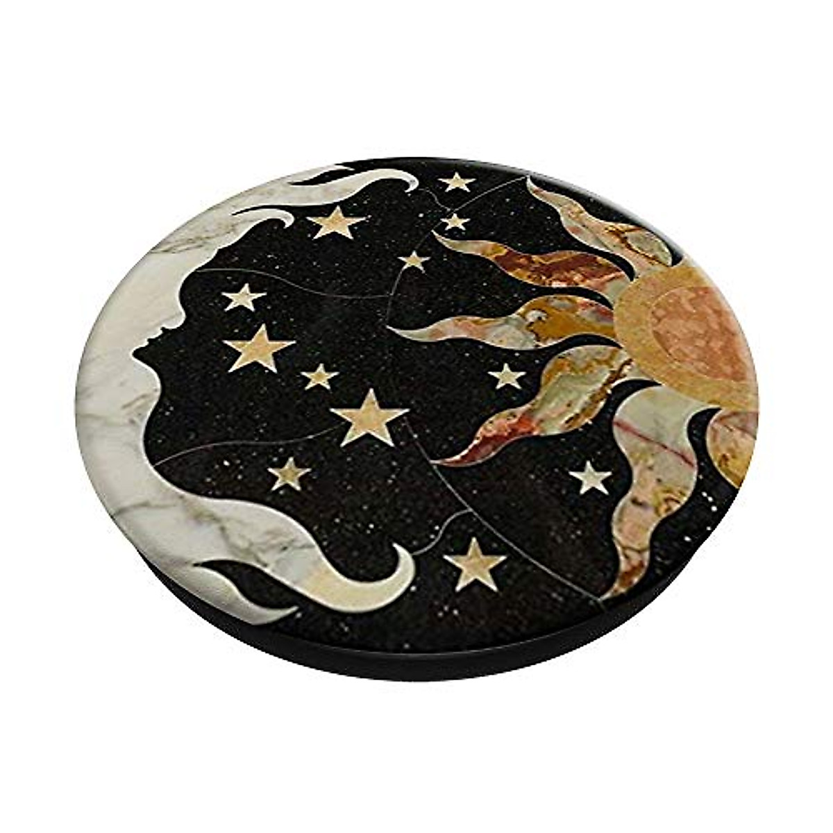 Black Vintage Moon, Sun and Stars Smartphone PopSockets PopGrip: Swappable Grip for Phones & Tablets