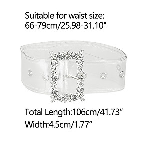 Allegra K Ladies Grommet Clear Waist Belts for Jeans Transparent Belts Pin Buckle 66-79cm/25.98-31.10" Clear