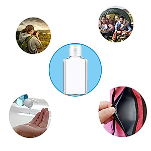 60pcs 2oz Clear Empty Travel PET Plastic Bottles with Flip Top Caps,Refillable Top Bottles, No BPA/No Parabens