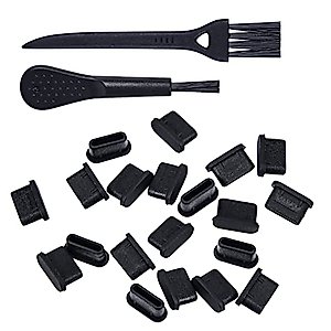 20 Pcs USB Type C Anti Dust Plugs Cover, USB C Charging Port Dust Covers Plug Caps Protectors for Samsung Galaxy s23, s22, s21, s20, Ultra, Plus s10, s9, s8 Plus, Note 9, Pixel with 2 Cleaning Brush