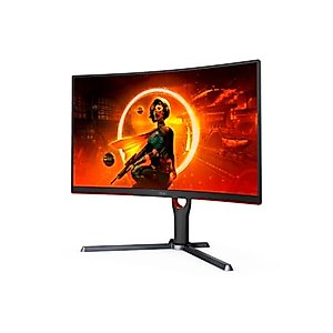 AOC CQ27G3Z 27" Curved Gaming Monitor, QHD 2K 2560x1440, 1000R VA, 240Hz 0.5ms, FreeSync Premium, Height Adjustable Stand, Xbox PS5 Switch, 3-Year Zero-Bright-dot,Black