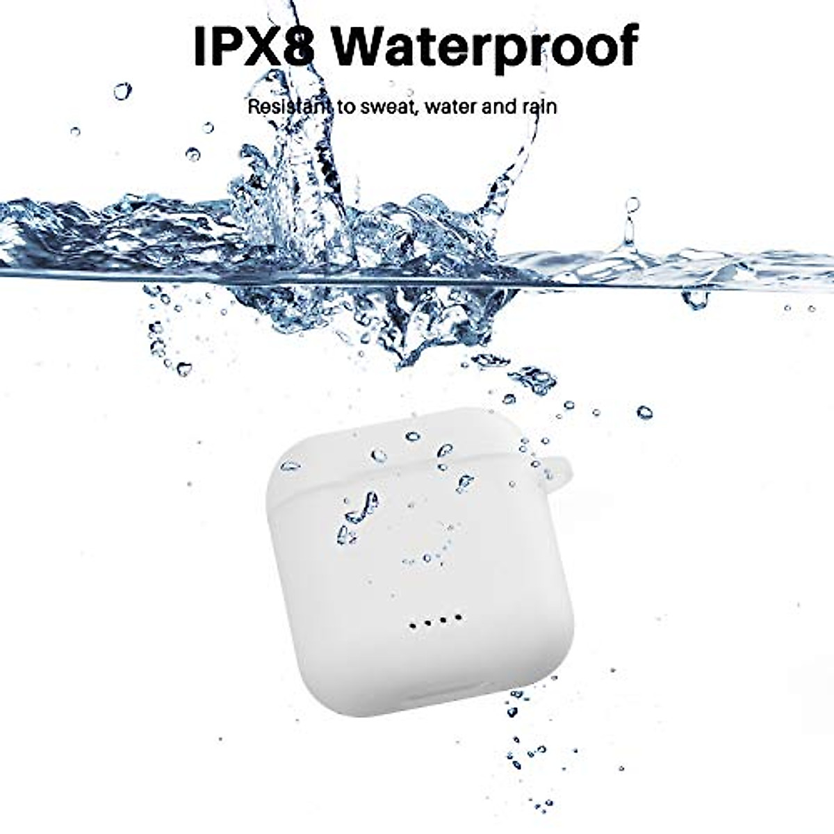 TOZO T6 Protective Silicone Case White & TOZO T6 True Wireless Earbuds Bluetooth Headphones White