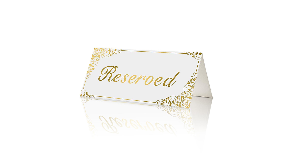 Elegant Gold Reserved Table Signs - 18 Pack for Events