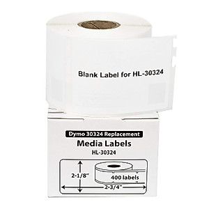 HOUSELABELS Compatible DYMO 30324 Media Labels (2-1/8" x 2-3/4") Compatible with Rollo, Some DYMO LW Printers, 6 Rolls /2400 Labels