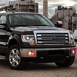 PIT66 2Pack Fog Light Lamp, Compatible with Ford F-150/ Compatible with Lincoln Mark LT 2011 2012 2013 2014 Replaces FO2592229 Driver and Passenger Side