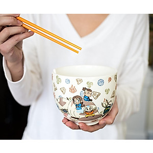 Surreal Entertainment Avatar: The Last Airbender Japanese Dinner Set | 18-Ounce Ramen Bowl, Chopsticks