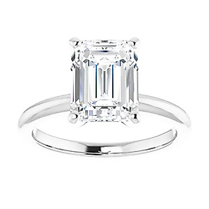2 CT Emerald Cut VVS1 Colorless Moissanite Engagement Ring Set, Wedding/Bridal Ring Set, Sterling Silver Vintage Antique Anniversary Best Ring Set Gifts for Her