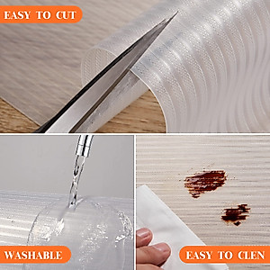 Mcrbeay Refrigerator Shelf Liners Non Adhesive, 24Inch x 20Ft, Cabinet Liners Non Slip Waterproof, Durable Washable Kitchen Drawer Liners for Cupboard, Pantry, Fridge, Storage, Clear