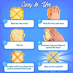 59pc Sandwich Cutters for Kids - Great for Toddler Lunch Box and Containers - Bento Box Accessories and Uncrustable sealer - For Boys and Girls Kids Lunch