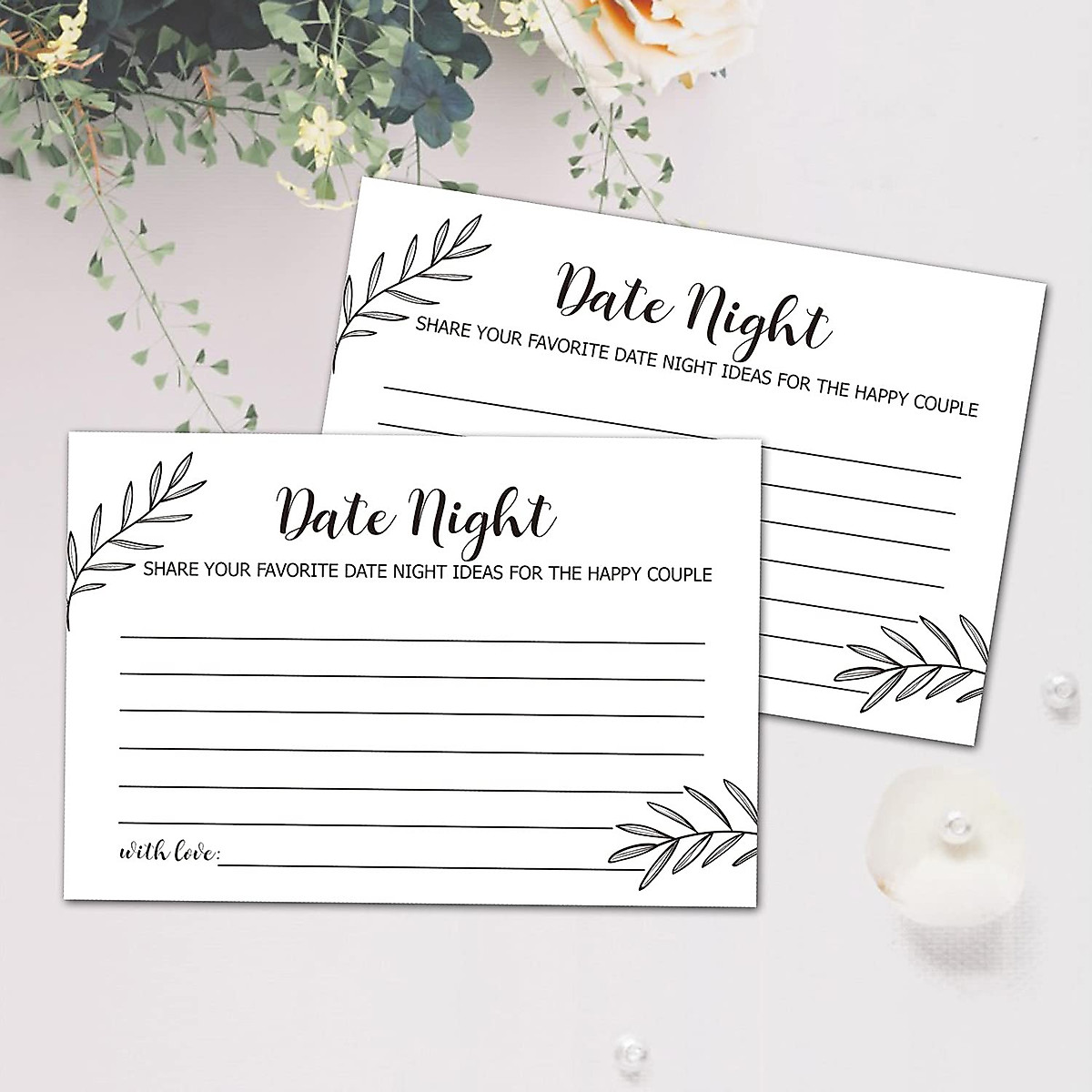 None Brand, Date Night Ideas Cards, 50 Cards, Perfect for The Bride and Groom, Husband, Wife, Boyfriend, Girlfriend, Anniversary 4In x 6In, M 05, White