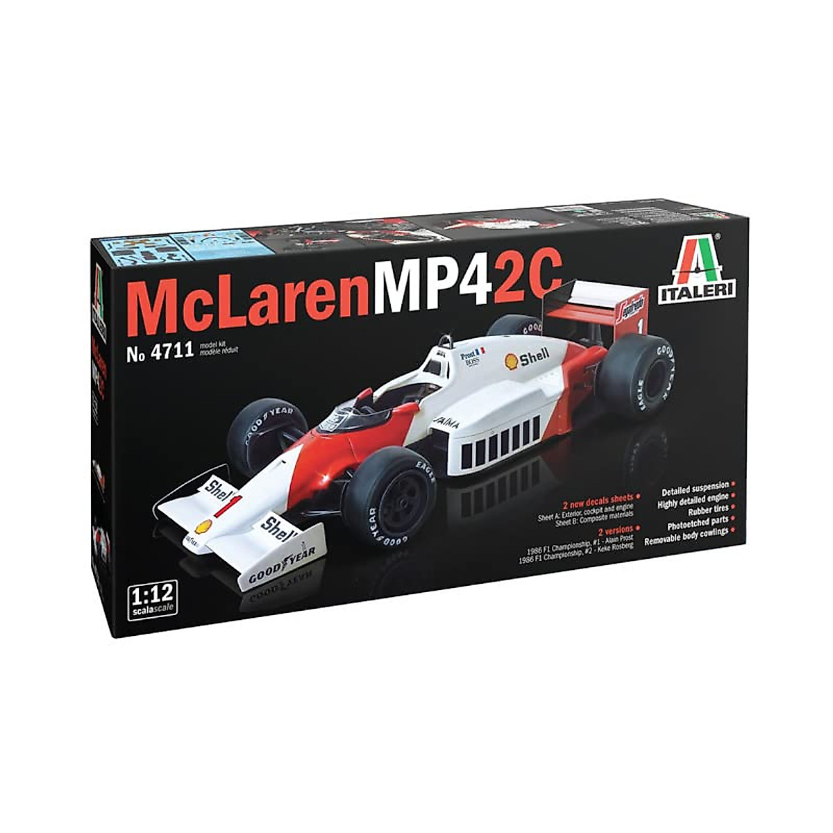 Italeri IT4711 1/12 McLaren MP4/2C, Japanese Instruction Manual Included (English Language Not Guaranteed)