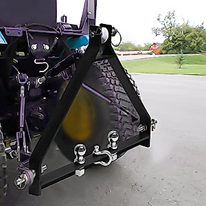 3 Point Trailer Hitch Receiver, Heavy Duty Drawbar Traile Hitch Cat 1, Quick Hitch Tractor Attachments Compatible (Black)