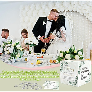 Bridal Shower Games-3 Wedding Games:Put a Ring On It Games,Guess How Many Kisses,Date Night Ideas.Eucalyptus Bridal Shower Decor,Wedding Shower Games,Engagement Party Games,Bachelorette Party Games,1