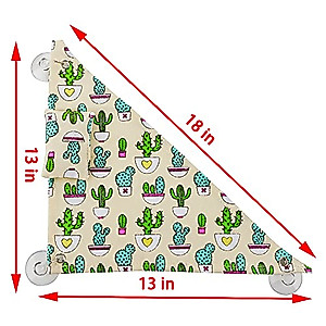 2 Pcs Reptile Hammock with Small Pillow Swing Hanging Bed Lounger Ladder with Adhesive Hooks and Suction Hook for Lizard Leopard Gecko Bearded Dragon Rat (Beige and Blue)