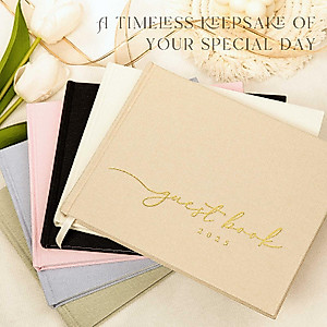 Lanpn Wedding Guest Book 2025 - Linen Hardcover Polaroid Guestbook Wedding Reception with 108 Blank Pages for Sign in and Photos - Guest Book for Wedding Bridal Shower Baby Shower Party (Sage Green)