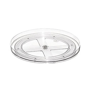 iDesign The Sarah Tanno Collection 9” Lazy Susan Spinning Cosmetic Organizer, Made of Recycled Plastic, Clear