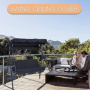 KFJZGZZ Replacement Canopy for Swing Seat,2 and 3 Seater Swing Chair Seat Top Cover for Garden Outdoor Patio Hammock Cover Top Waterproof Sunshade Hammock Canopy Swing Cover（Top Cover +Chair Cover）