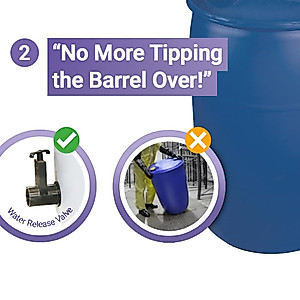 JANILINK 44 Gal Trash Barrel w/Water Release Valve