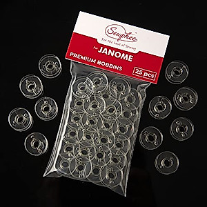 25pcs Bobbins for JANOME Sewing Machine - Fits Janome, Brother, Kenmore and Elna Sewing Machines (102261103, Class 15) by Sewphee