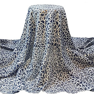 Bestway Lace Sequins African Net Lace Fabric French Floral Embroidered Fabric Rhinestones Nigerian Wedding Asoebi Dress Material 5 Yards (Ashy Grey)