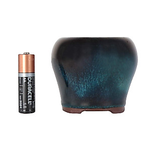 Happy Bonsai 2 pc Mini Glazed Pots Value Set + 4 Soft Mesh Drainage Screens