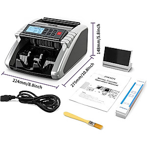 Aneken Money Counter Machine with Value Count, Dollar, Euro UV/MG/IR/DD/DBL/HLF/CHN Counterfeit Detection Bill Counter, ValuCount, Add and Batch Modes, Cash Counter with LCD Display, 2-Year Warranty