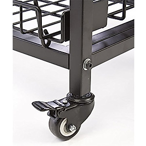 Displays2go Steel Baker's Rack with Wheels Six Wire Shelves, Black