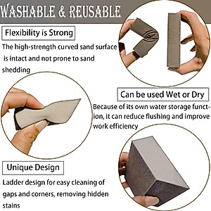 M-jump 8 Pack Single Sanding Sponge Kit- 60/80/120/220- Coarse Medium Fine Grit,Washable and Reusable Sanding Blocks for Wood-Working Sanding Metal Polishing