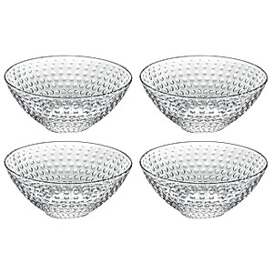 Barski Glass Bowl - For Dessert - Salad - Pasta - Fruit - Nuts - Chocolate - Set of 4 Bowls - Designed - 6.25" Diameter - Made in Europe
