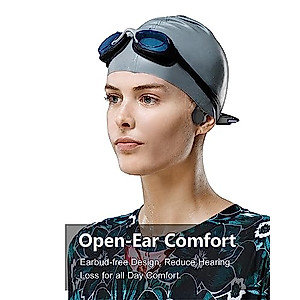 Dnniakm Bone Conduction Headphones Swimming, Underwater Headphones for Swimming, Built-in 32G Memory IPX8 Waterproof, Wireless Bluetooth 5.3 Open Ear Headphones for Running, Cycling, Swimming