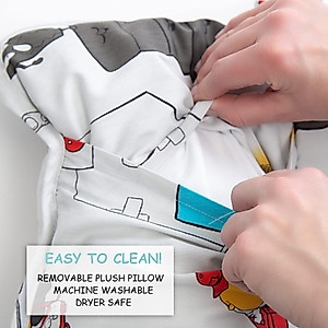 JumpOff Jo - Toddler Nap Mat - Sleeping Bag for Kids with Removable Pillow and Ultra Soft Blanket for Preschool, Daycare, and Sleepovers - Jo’s Garage