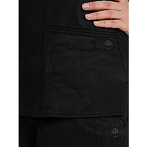 Healing Hands Scrubs for Women Mock Wrap Neck Top 2 Pocket Purple Label Women's Scrub Top 2172 Jordan Black 2XL