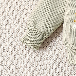 Lamgool Baby Boys Girls Pullover Sweater Knitted Button Down Toddler Kids Sweatshirt for Spring 3T Apricot