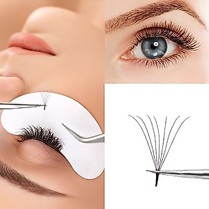 VEYES INC Lash Extension Supplies Premade Fans Eyelash Extensions Mixed Tray 7D 0.07 C curl 9-16mm Short Stem Volume Lashes Matte Black 320FANS