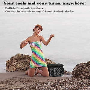 Beemojo Insulated Cooler Bag Bluetooth Speakers 24 cans 2 gallons Food Drinks | Rechargeable Battery Supports iOS & Android | Leakproof Foldable Travel Camping Hiking